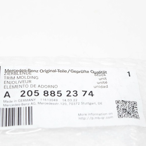 NEW MB C-CLASS W205 FRONT BUMPER RIGHT MOLDING TRIM A2058852374 2016 15 ...