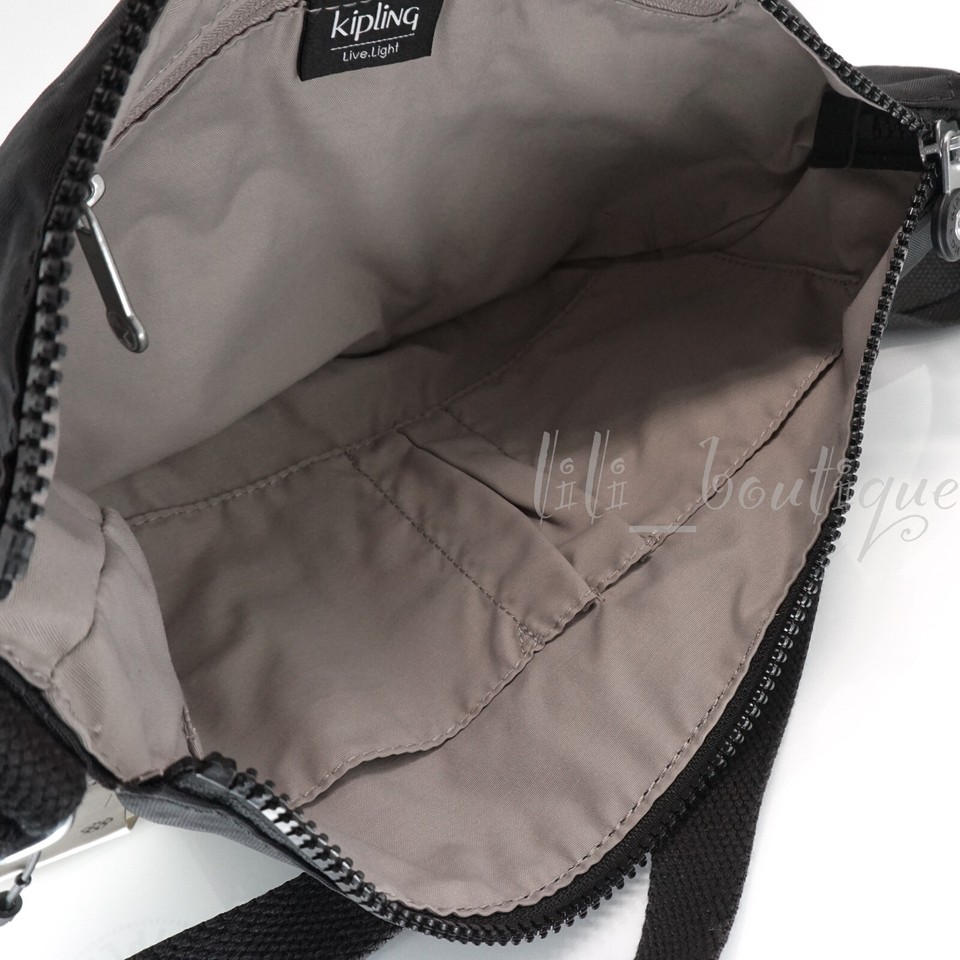NWT Kipling KI7130 Emelia Shoulder Crossbody Bag Zipper Polyamide Black ...
