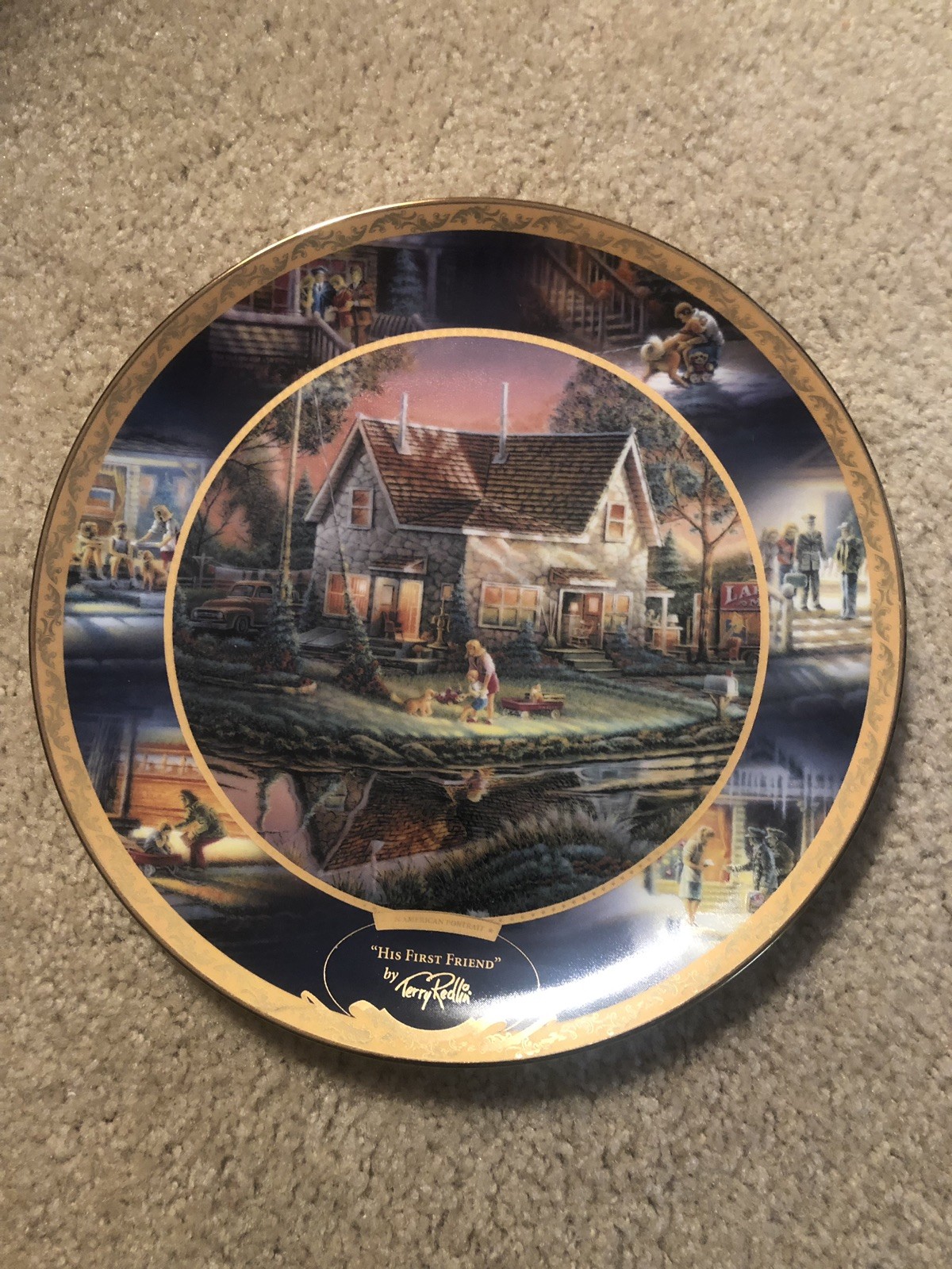 Terry Redlin American Portrait Collector Plate - His First Friend - Box ...
