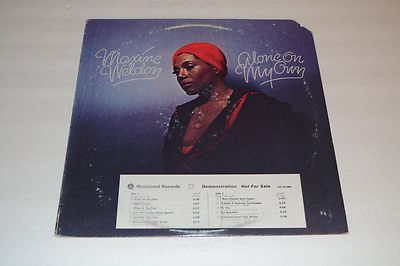 Maxine Weldon~Alone On My Own~1975 Monument Records PROMO COPY KZ 33380 ...