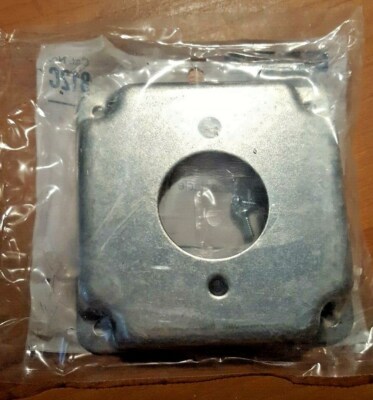 LOT 4 Hubbell-Raco 812C 4" Metallic Square Work Cover 1/2" Raised 1.620 ...