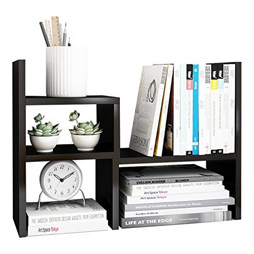 - Desktop Organizer Office Storage Rack Adjustable Wood Display Shelf ...