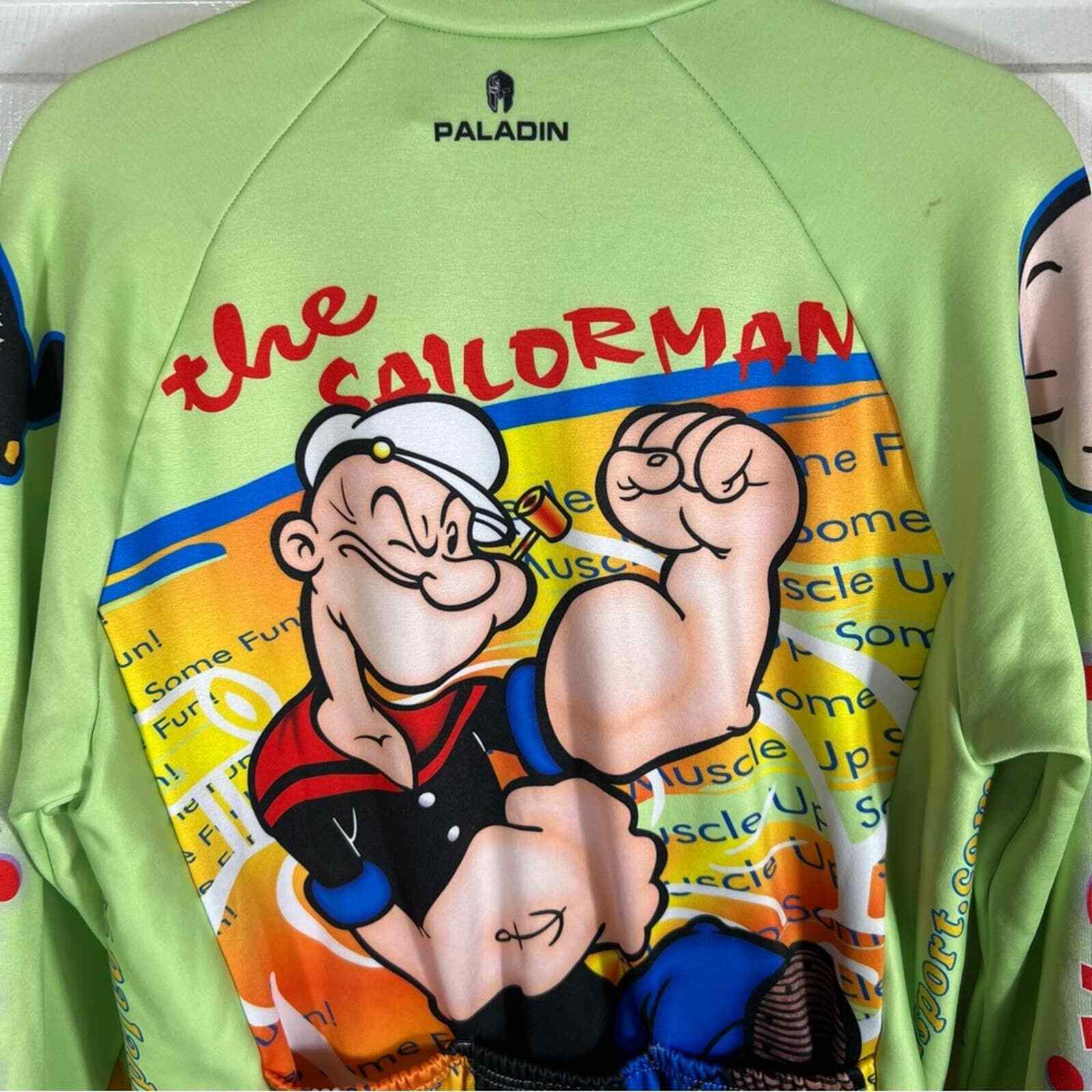 Paladin Lime Green Popeye The Sailor man Long Sleeve … - Gem