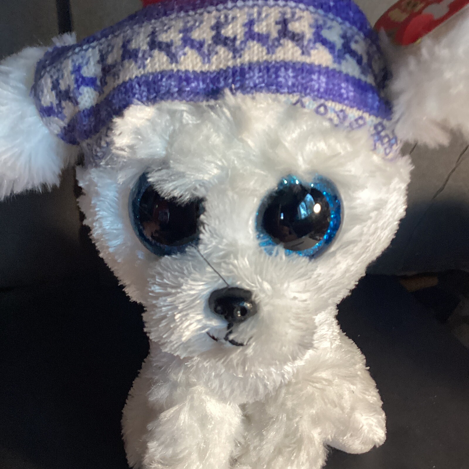 TY 8 Inch Plush “Snowball” 8 Inch White Dog With Ski Cap | eBay