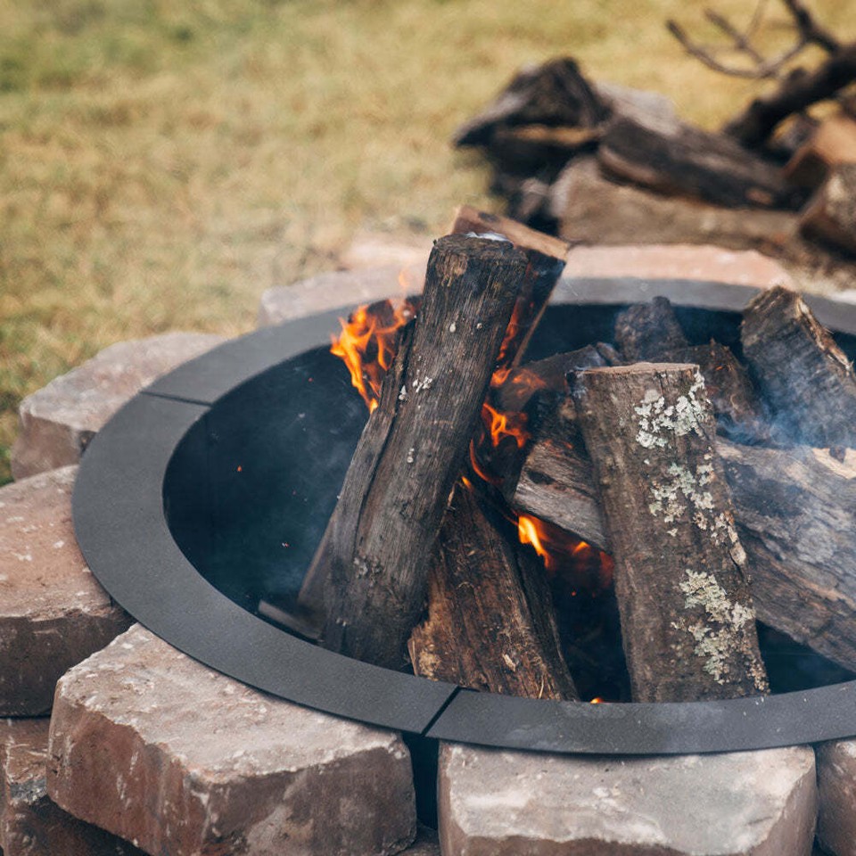 Ash & Ember 38" Outside Dia Steel Fire Pit Liner x 32" Inside - 4 Panel ...