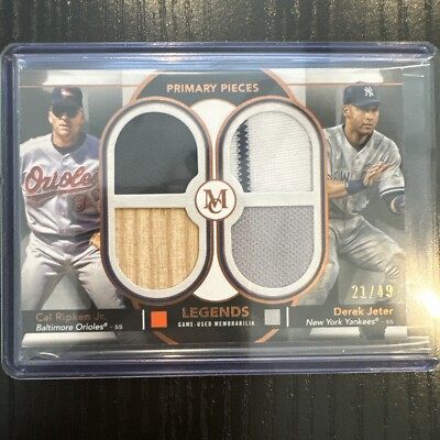 2024 Topps Museum Derek Jeter Cal Ripken Relic Patch /49 Hall of Fame ...