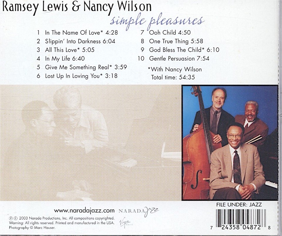 Ramsey Lewis & Nancy Wilson - Simple Pleasures CD | eBay
