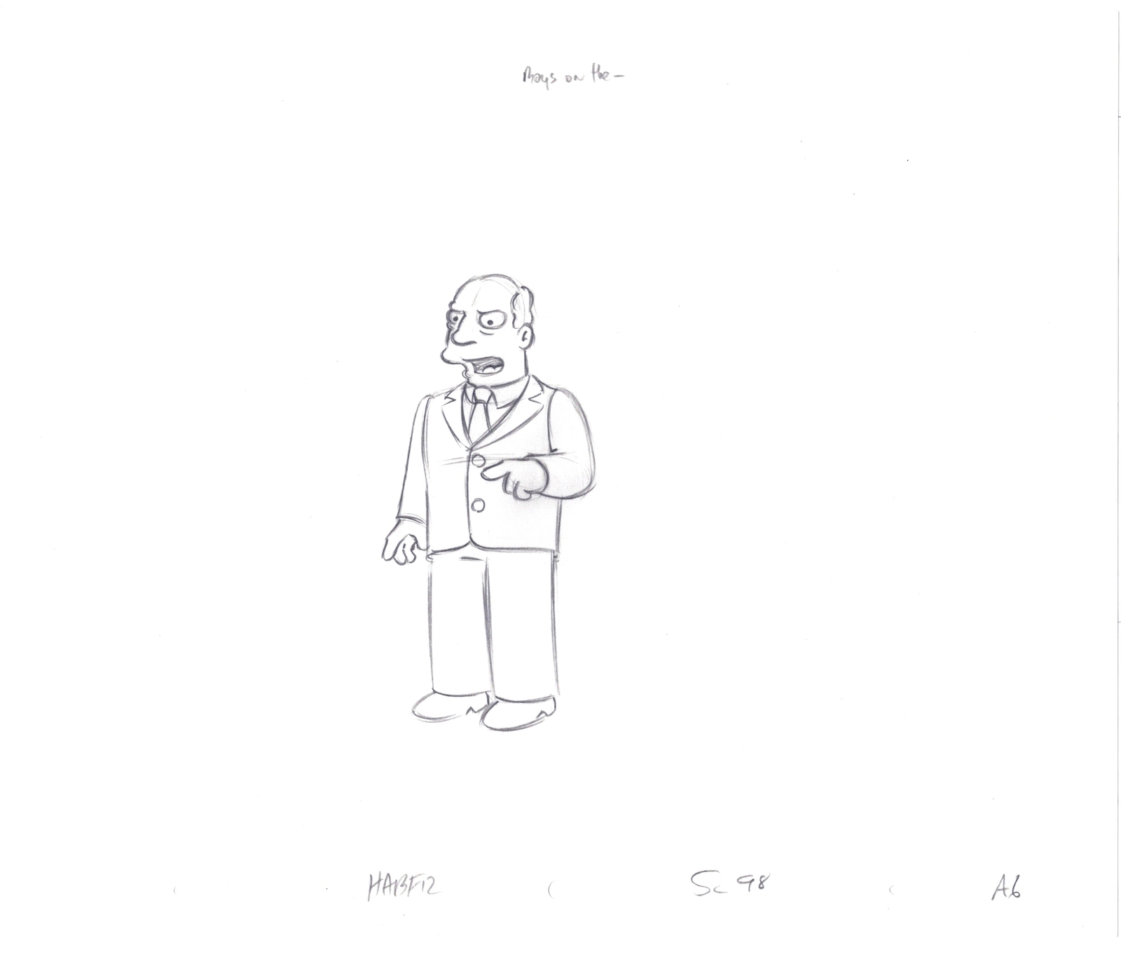 Simpsons Chalmers Original Animation Production Cel Drawing Fox 179 | eBay