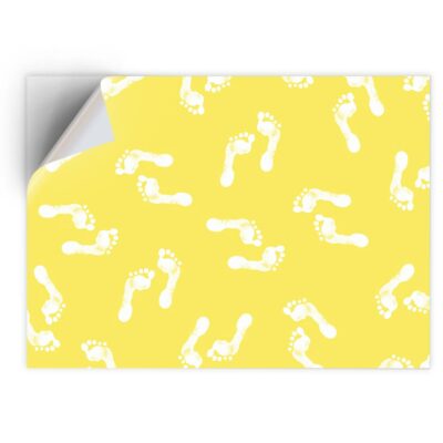 1 x Vinyl Sticker A4 - Yellow Footstep Pattern Feet Kids #46497 | eBay UK