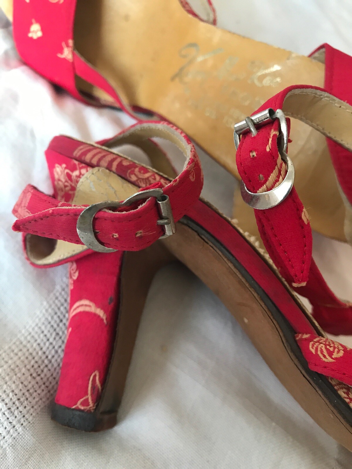 Womens Silk Shoes Vintage Chinese Made In Hong Kong A… - Gem