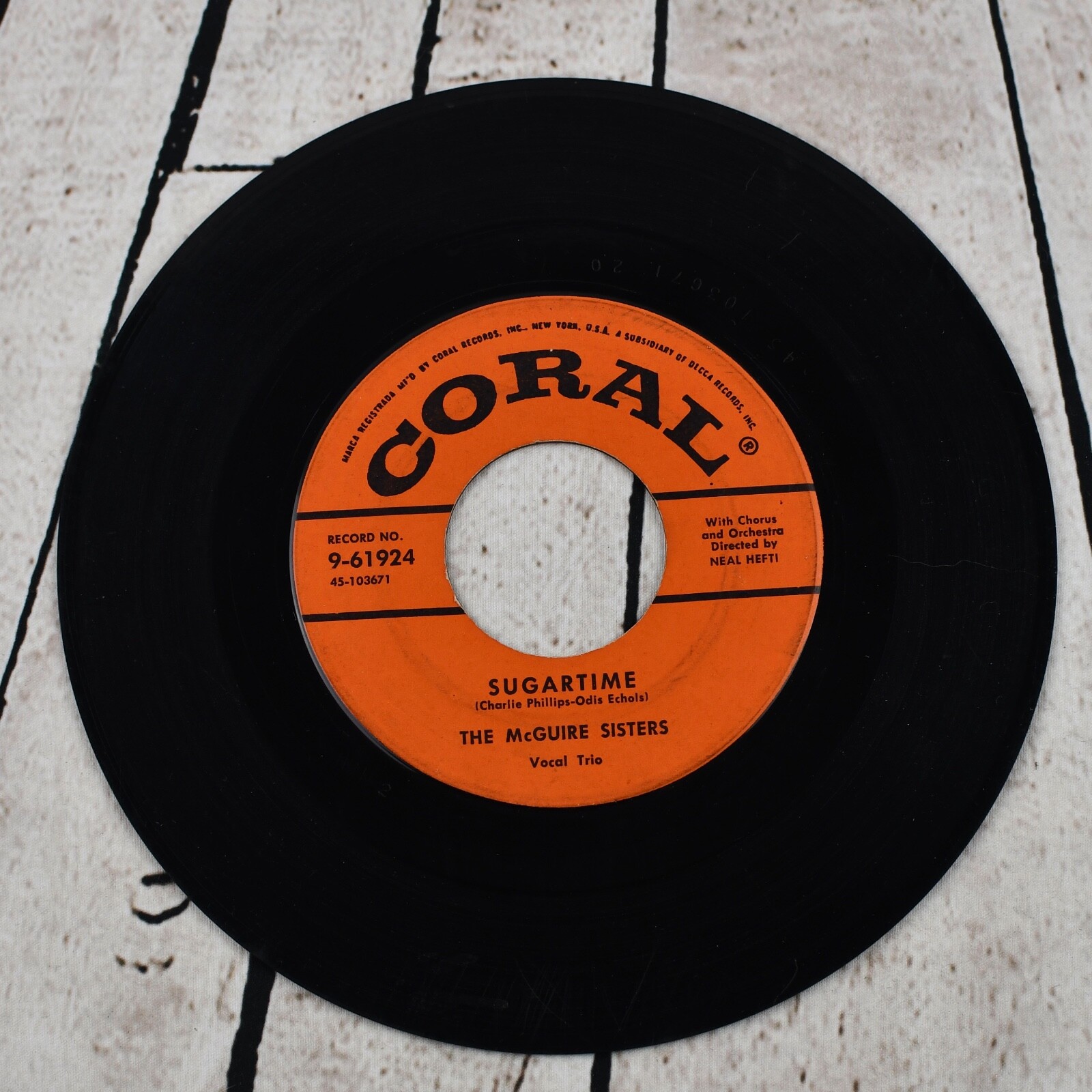 The McGuire Sisters - Sugartime, 7" Vinyl/45 RPM, Coral, 1957 | eBay