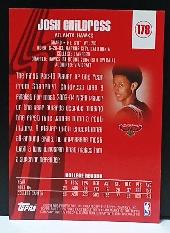 Josh Childress 2003-04 Finest (XRC) #178 | eBay