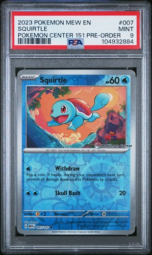 Pokemon 151 Carapuce #007 Centre Prè-commande Promo PSA 9 Mint ...