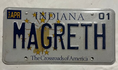 LICENSE PLATES INDIANA VANITY MAGRETH 2001 | eBay