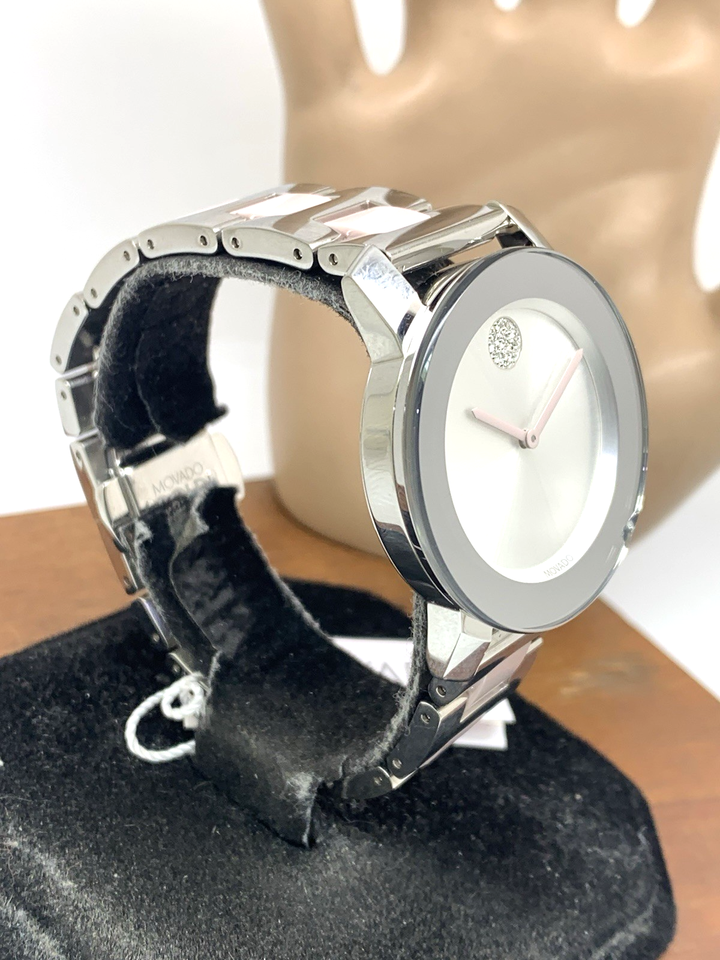 Movado Women's Watch 3600702 Bold Swiss Quartz Silver Steel Pink ...