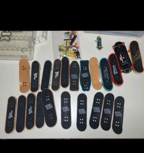 Tech Deck / Fingerboard Skateboard Lot Plus Carrying Case Holder And ...