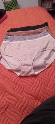 Hanes Womens 7 Pairs Cotton Briefs Underwear Size 8/XL Black, Tan, Grey ...