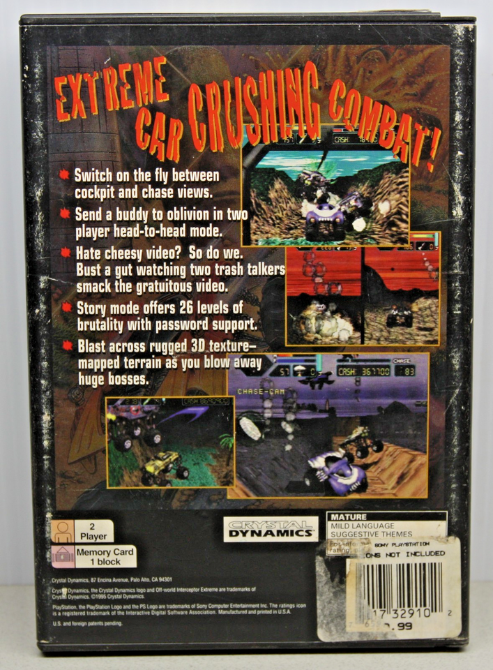 Off-World Interceptor Extreme (PlayStation 1) CIB Longbox PS1 Reg Card ...