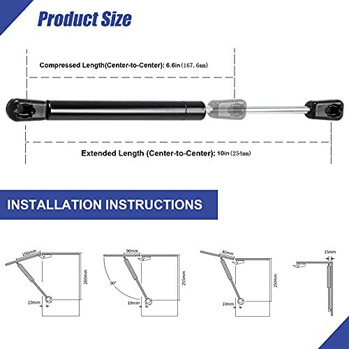 10" 40 Lbs/178N Gas Spring Shocks Struts Lift Support for Hydraulics ...