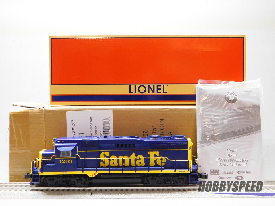 LIONEL SANTA FE LEGACY GP30 #1203 DIESEL LOCOMOTIVE ENGINE O GAUGE ...