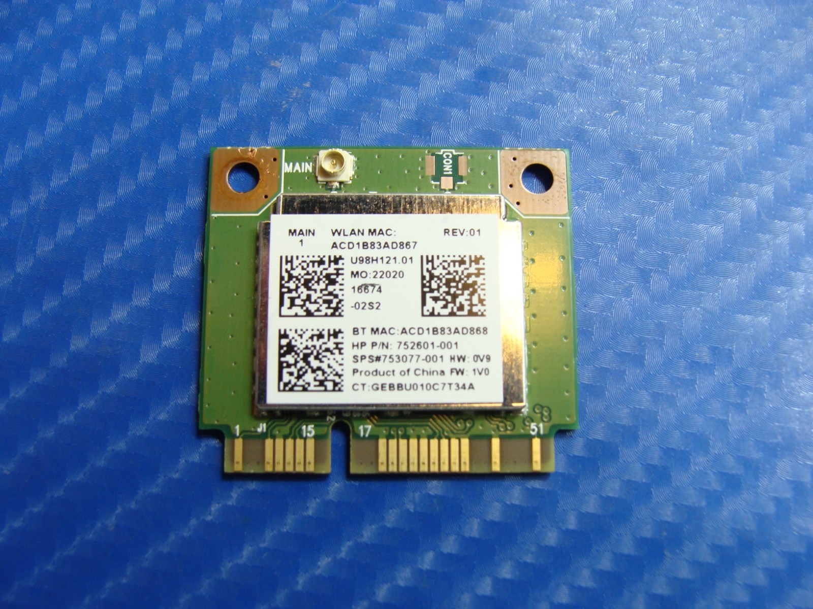 HP Stream 13.3" 13-c010nr Genuine WiFi Wireless Card RTL8723BE 752601 ...