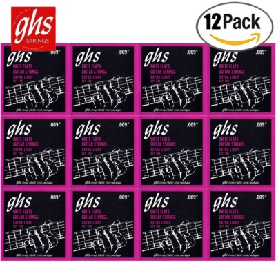 12-PACK GHS 700 Brite Flats Micro-Ground Roundwound Nickel Guitar ...