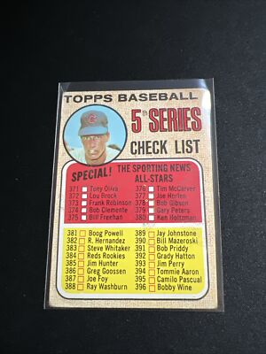 1968 Topps Baseball Card #356 5th Series Checklist - Unmarked | eBay