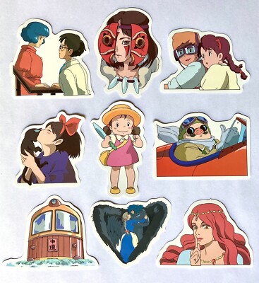 Ghibli Anime Mei & Kiki Vinyl Stickers (9 PACK) - Glossy Laminated ...