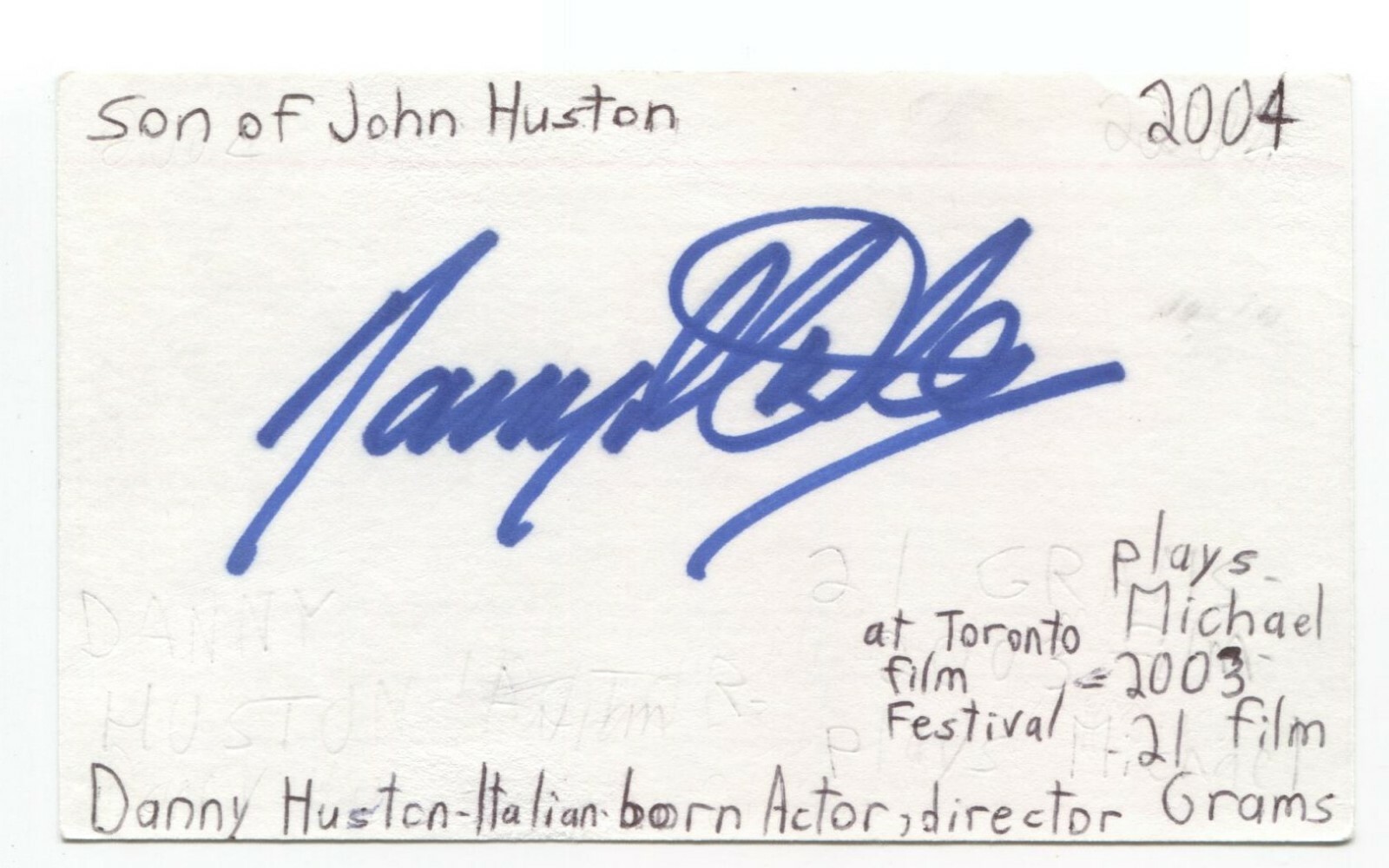 Danny Huston Signed 3x5 Index Card Autographed Wolverine X-Men Wonder ...