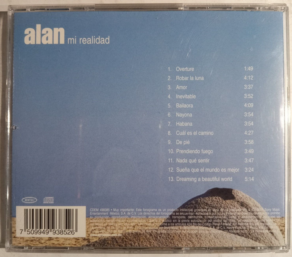 ALAN - MI REALIDAD - 2001 VERY RARE MEXICAN CD ALBUM, LATIN POP | eBay