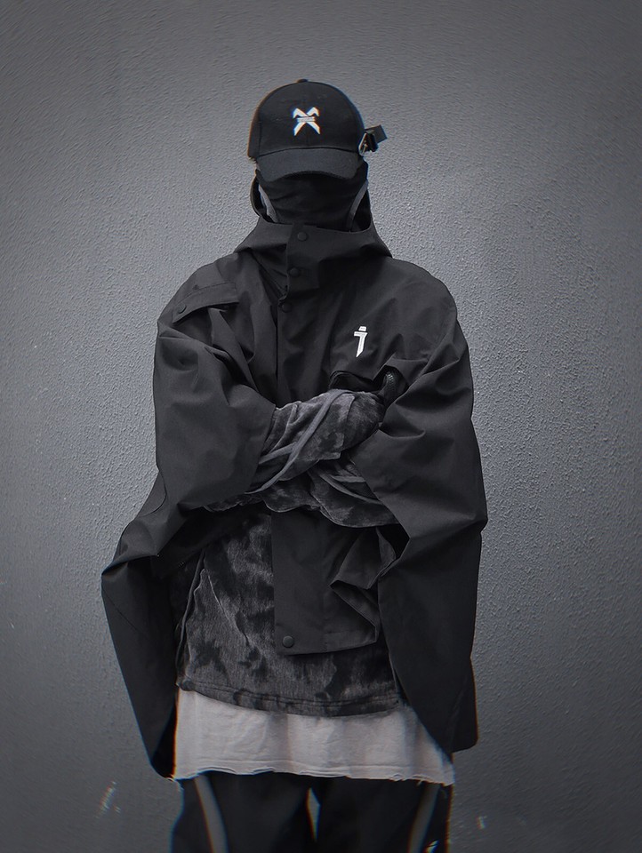 Niepce Unisex I-Tech Poncho Japanese Techwear Hooded Cape Jacket | eBay