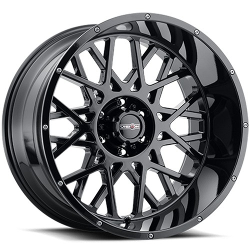 20x10 Gloss Black Wheel Vision Rocker 412 5x5 -25 | eBay