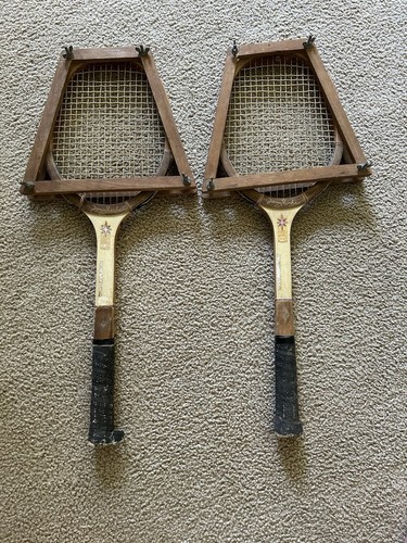 Vintage Pair Of Tony Roche Professional Wooden Raquets | eBay