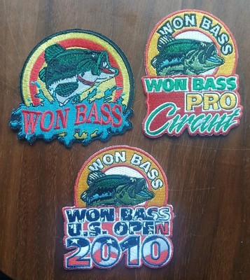 WON BASS Patches Lot Of 3 U.S Open, Pro Circuit, Won Bass Fishing | eBay