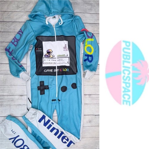 RARE NINTENDO Game Boy Pokémon Adult One Pc Pajamas Small Public Space ...