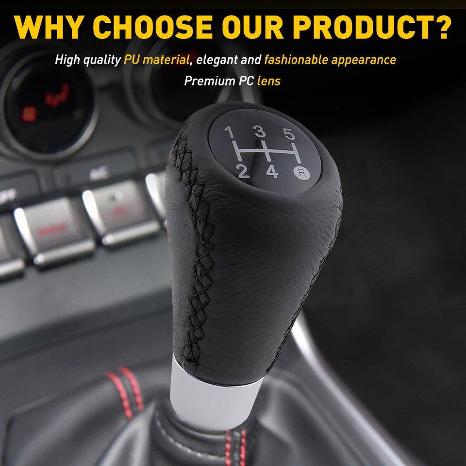 5-Speed Manual Gear Stick Shift Knob Shifter Lever Head Refit For Ford ...