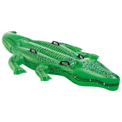 INTEX Giant Gator Ride-On 203x114cm Outdoor Pool Float Lounger Seating ...
