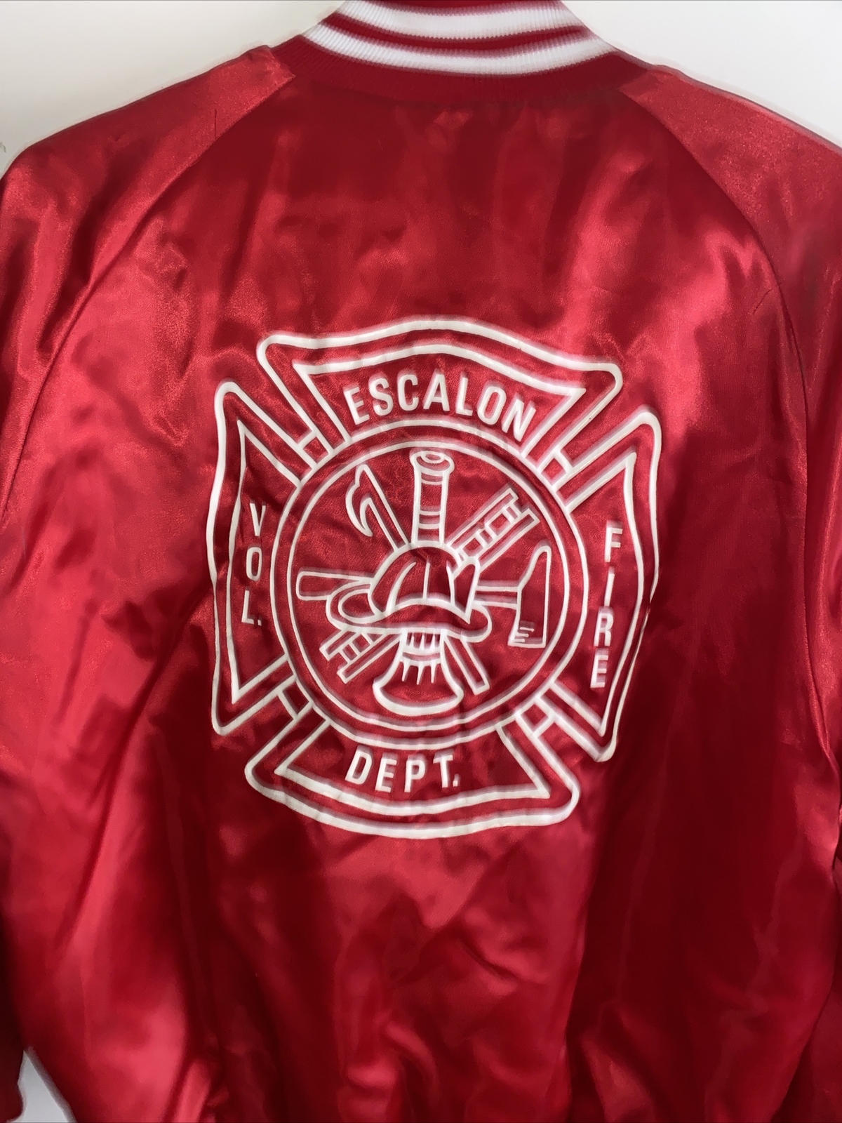 Escalon Fire Department Satin Usa Made California Jacket Bomber L ...