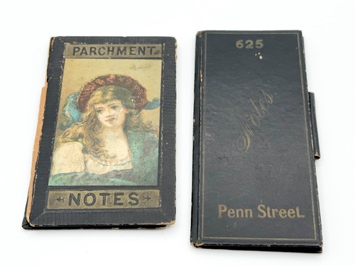 Antique Parchment Notes Pad Women Silhouette Small Journal & Extra Note ...