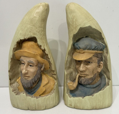Sailor Carved In Resin Whales Tooth 6" by B. I. I. Collectible 1997 SET ...