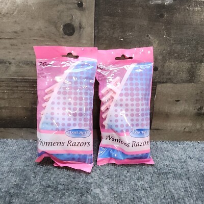 Assured Twin Blade Razors Stainless Steel Lubricating Rubber Grip - 2PK ...