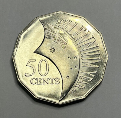 2000 Millennium Year 50 Fifty Cent Coin - Australian Low Mintage ...