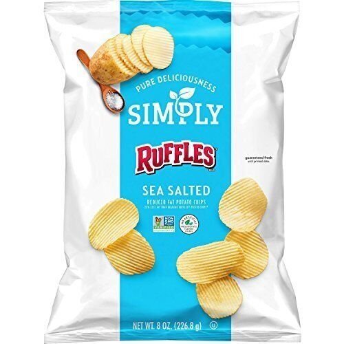Simply Ruffles Sea Salted Potato Chips 8 Oz, 25% Less Fat than Regular ...