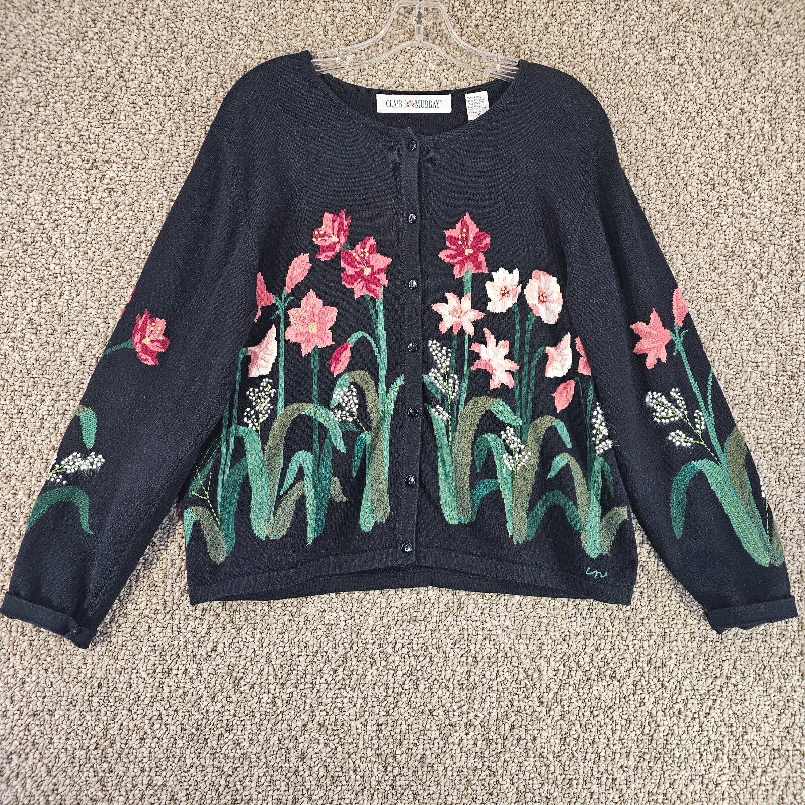 Claire Murray Vintage Sweater Womens Medium Long Slee… - Gem