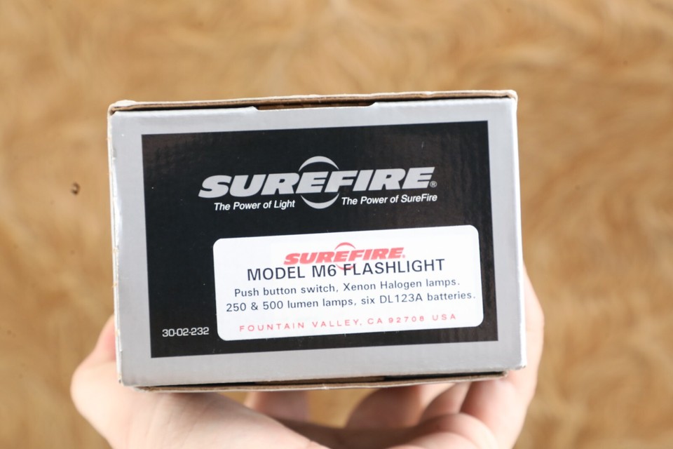 Vintage Surefire M6 Millennium Magnum Flashlight 250/500 Lumens in Box ...