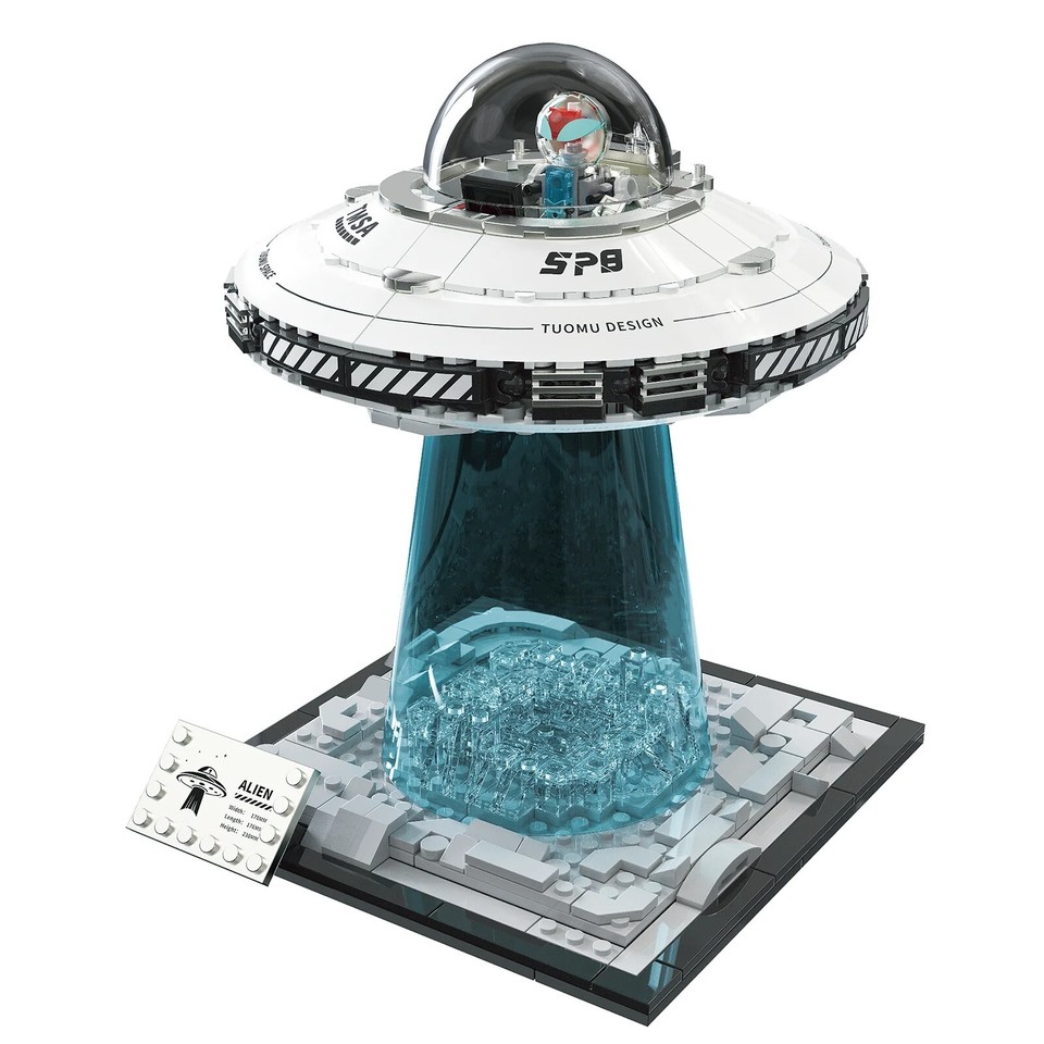 UFO Spacecraft Technic Building Blocks MOC Alien Flying Saucer Brick ...