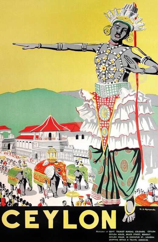 Ceylon Sri Lanka vintage travel tourism poster 16x24 | eBay