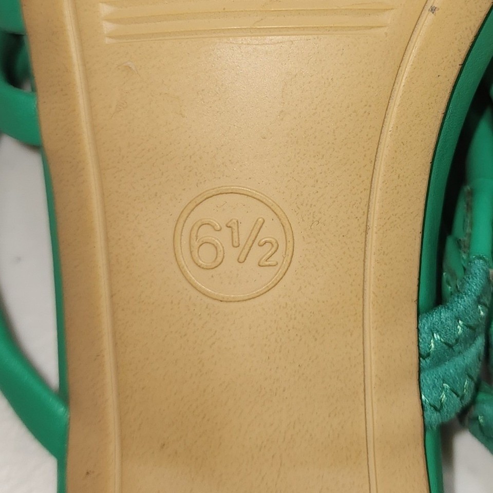 A New Day Kelly Green Block Heel Slide Strappy Sandals Women Size 6.5 ...