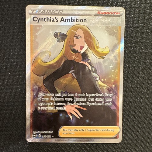 Pokémon TCG Cynthia's Ambition Brilliant Stars Full Art Trainer Card ...