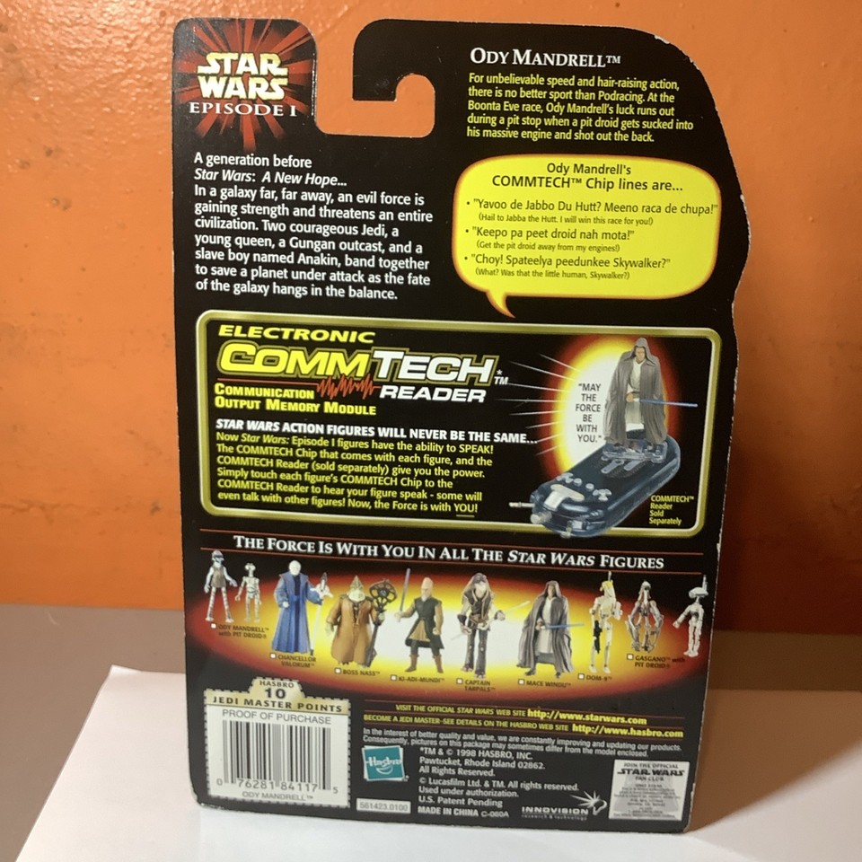 Star Wars Episode I Ody Mandrell W/ Otoga 222 Pit Droid CommTech Hasbro 1989 NEW | eBay